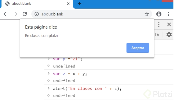 Cómo funciona alert en Javascript - Platzi